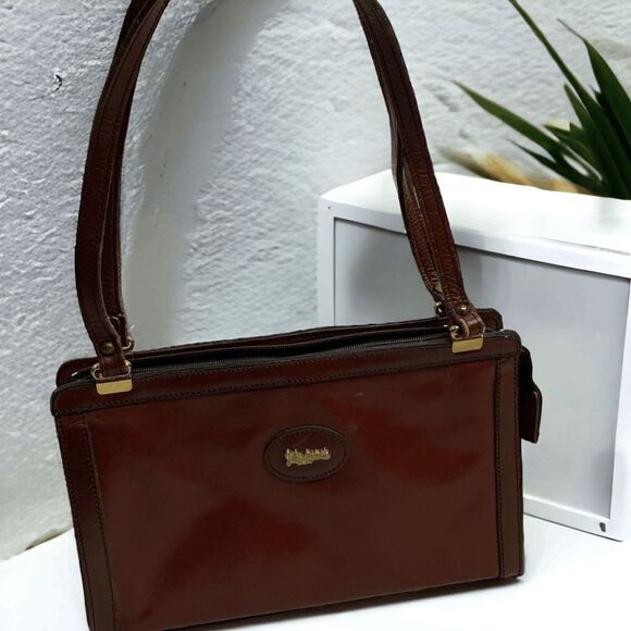 John Romain | Bags | John Romain Vintage 96s Brown Leather Brass Feet ...